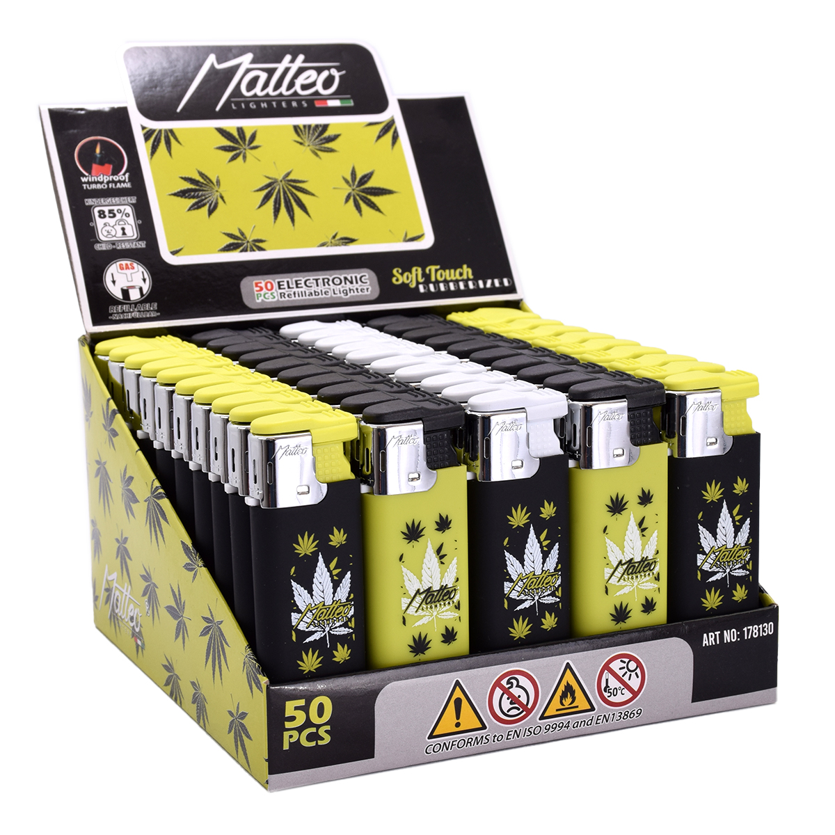 Lighters :: Turbo Lighters :: Turbo Rubberized Lighter 178130 Cannabis