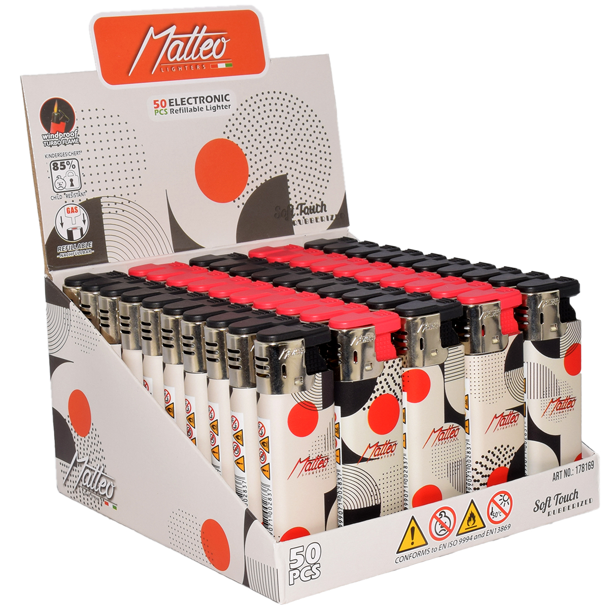 Lighters :: Turbo Lighters :: Turbo Rubberized Lighter 178169 red dots
