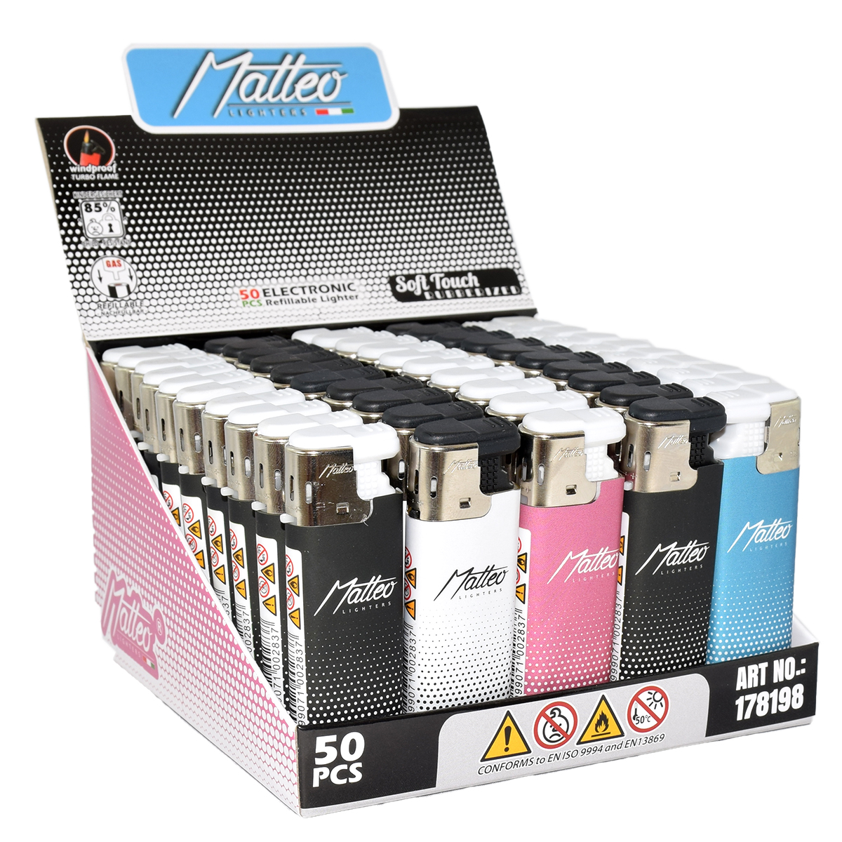 Lighters :: Turbo Lighters :: Turbo Lighter 178198 Matteo Rubberized pastel
