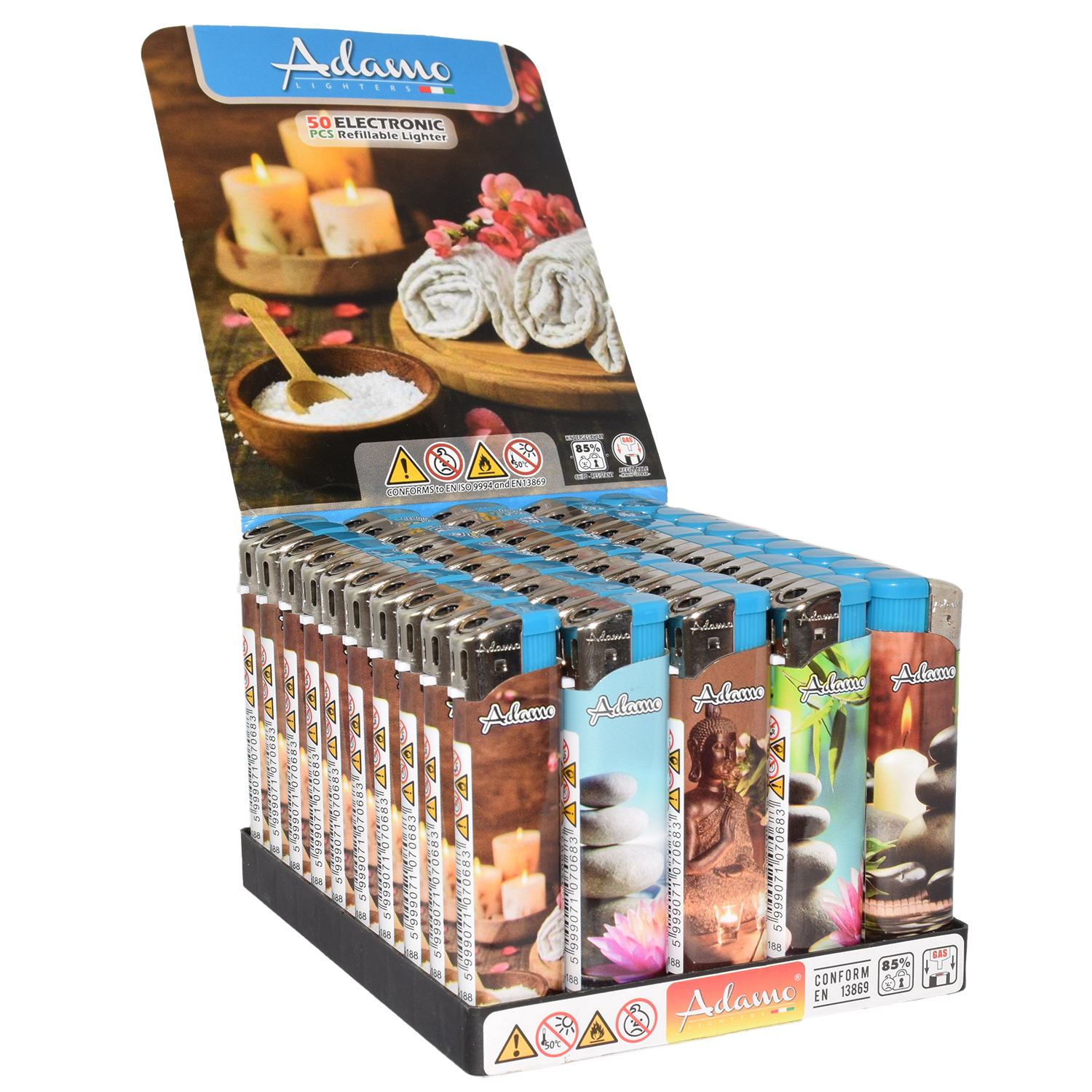 Elektromos Öngyújtó 189292 Adamo Vegyes mintás Skinny Spa